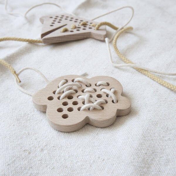 Wooden Lacing & Threading Toys - Blue Brontide UK
