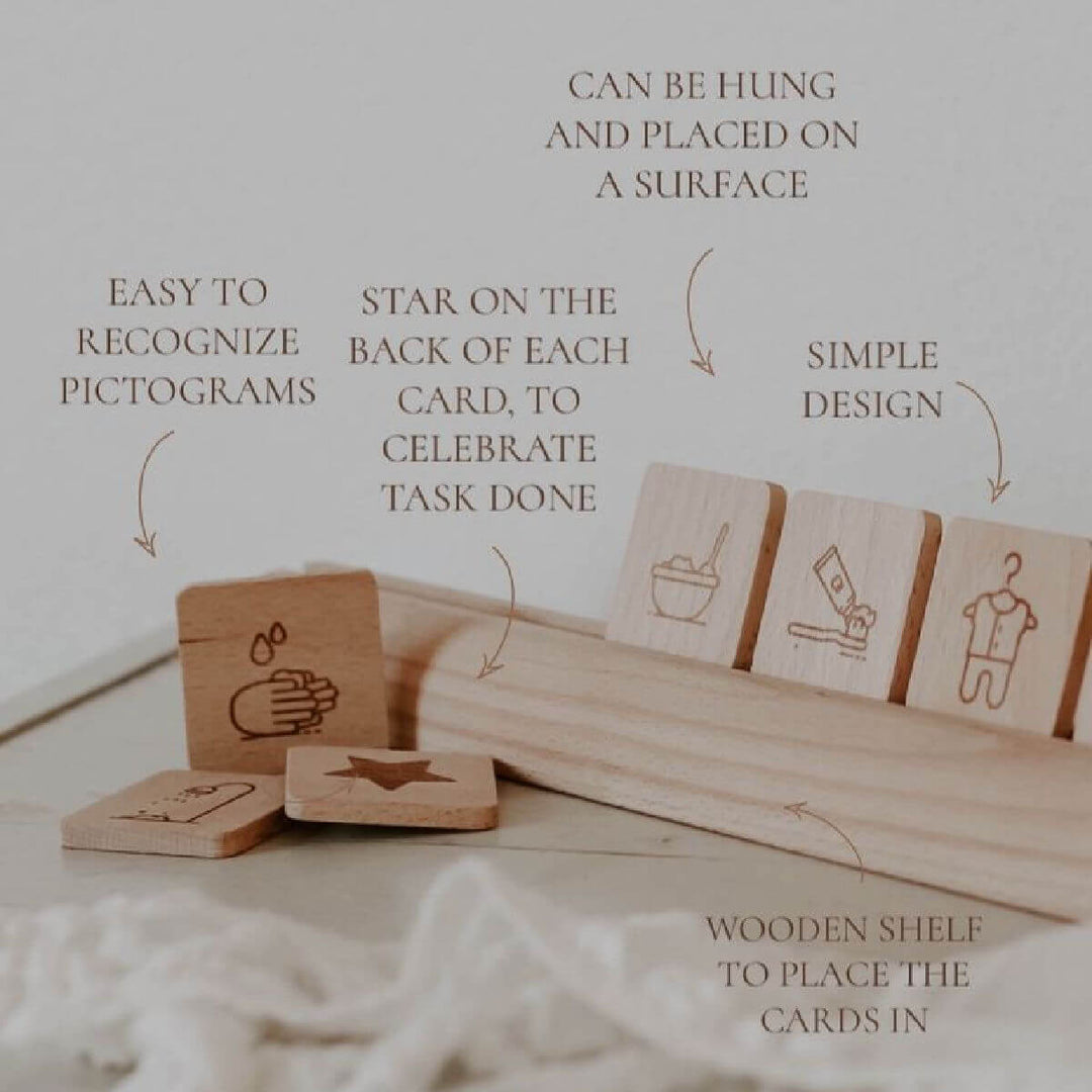 Montessori Daily Routine Cards - with Shelf – Blue Brontide