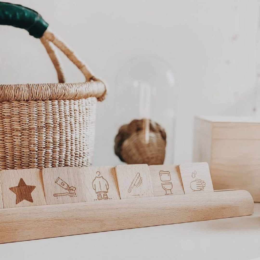 Montessori Daily Routine Cards - with Shelf – Blue Brontide