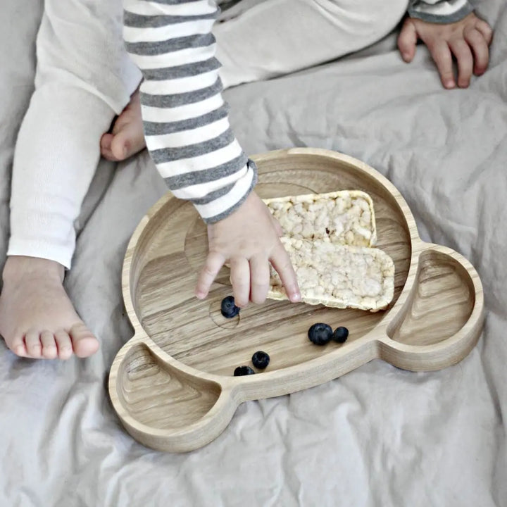 Eco Wooden Bear Plate – Blue Brontide