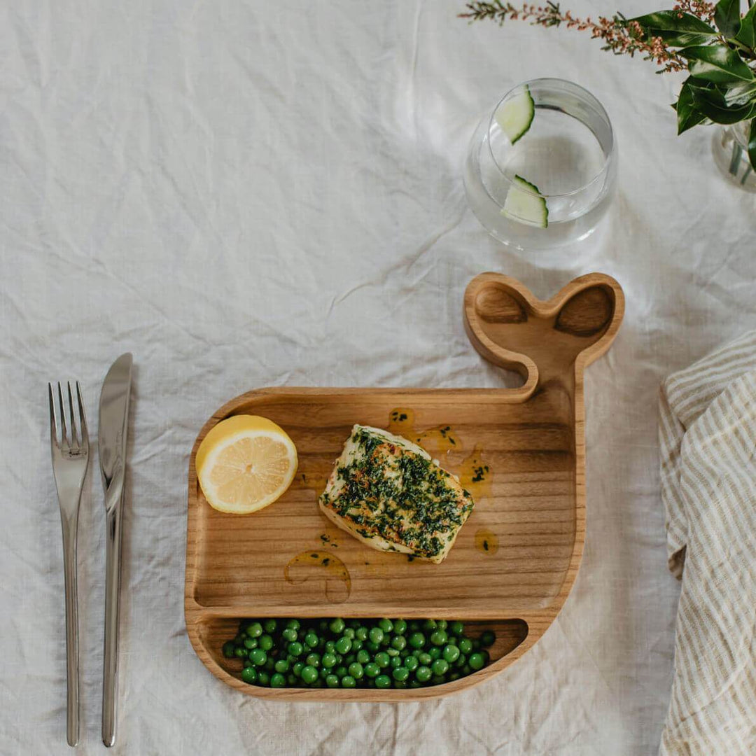 Eco Wooden Children's Plate - Whale – Blue Brontide
