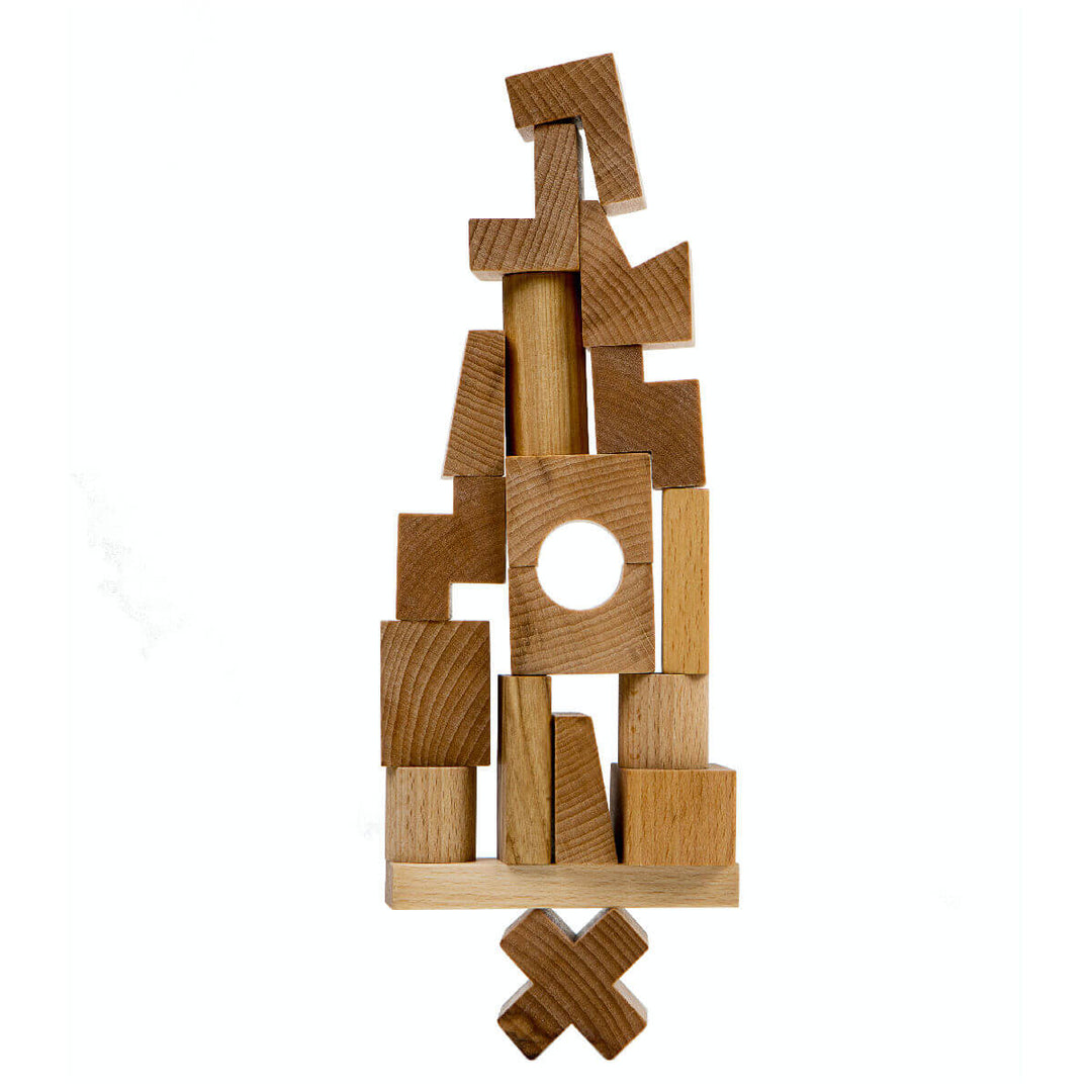 Wooden Story - Wooden Stacking Tower – Blue Brontide